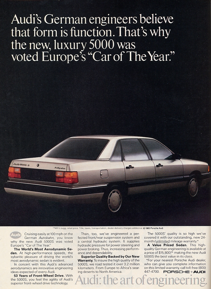 1984 Audi 5000S sedan – Eighties Cars
