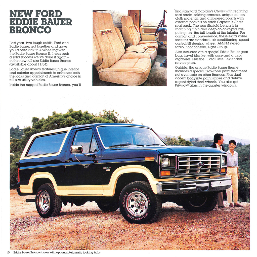 1985 Ford Eddie Bauer Bronco SUV – Eighties Cars